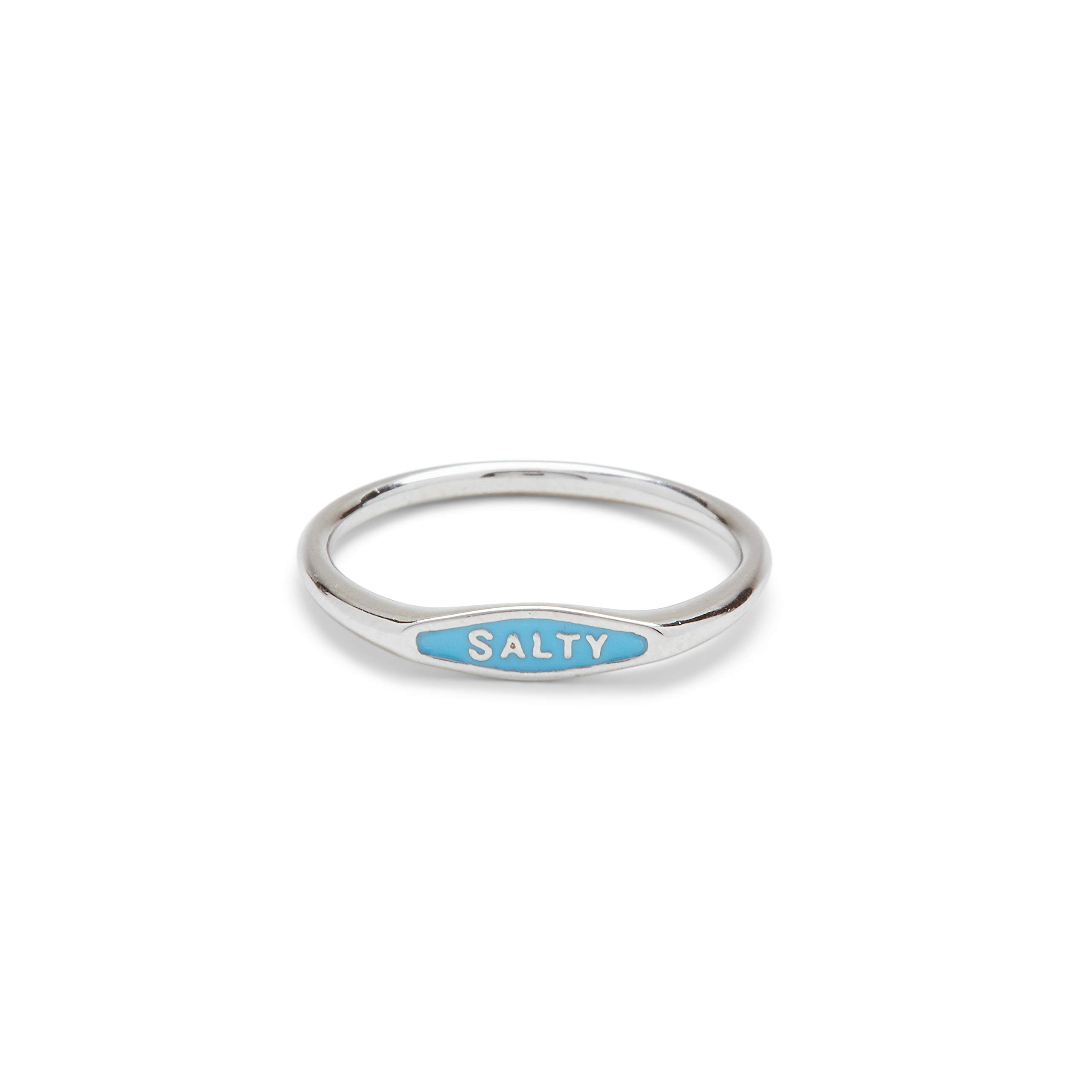 Pura Vida Silver Salty Enamel Stackable Ring - .925 Sterling Silver - Size 7