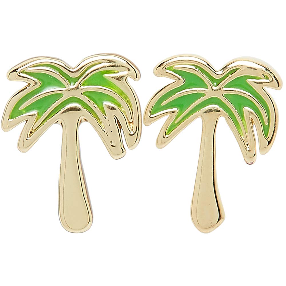 Pura Vida Gold-Plated Paradise Palms Stud Earrings - Sterling Silver - 1 Pair