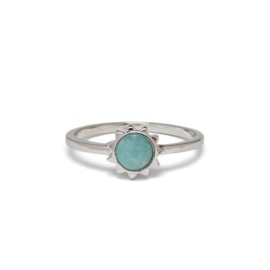 pura vida silver sunkissed ring - chalcedony stone, brass base band - size 7