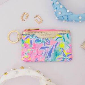 Lilly Pulitzer ID Holder Wallet, Keychain Wallet with Zip Close, Cute Card and ID Case for Women, It Was All A Dream