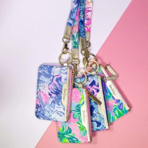 Lilly Pulitzer ID Holder Wallet, Keychain Wallet with Zip Close, Cute Card and ID Case for Women, It Was All A Dream