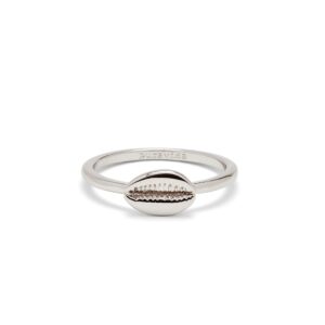 pura vida silver-plated cowrie ring - brass base band - size 5