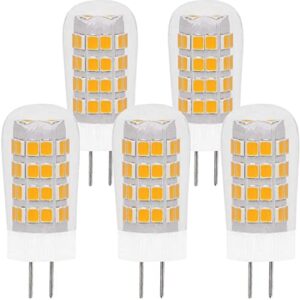 gy6.35 g6.35 ac/dc12v led bulb 4w equivalent to 35-40w gy6.35 halogen t4 jc type bi-pin base warm white 2700k, non-dimmable, pack of 5