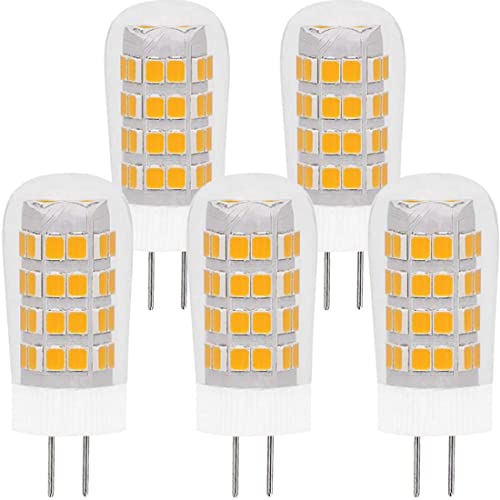 GY6.35 G6.35 AC/DC12V LED Bulb 4W Equivalent to 35-40W GY6.35 Halogen T4 JC Type Bi-pin Base Warm White 2700K, Non-dimmable, Pack of 5