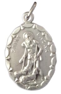 saint lazarus (saint lazar) " the leper beggar " oval shape medal - 100% made in italy - the patron saints medal