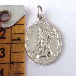 SAINT LAZARUS (SAINT LAZAR) " THE LEPER BEGGAR " OVAL SHAPE MEDAL - 100% MADE IN ITALY - THE PATRON SAINTS MEDAL