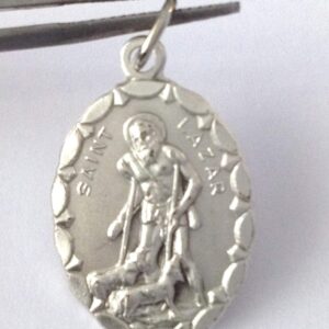 SAINT LAZARUS (SAINT LAZAR) " THE LEPER BEGGAR " OVAL SHAPE MEDAL - 100% MADE IN ITALY - THE PATRON SAINTS MEDAL