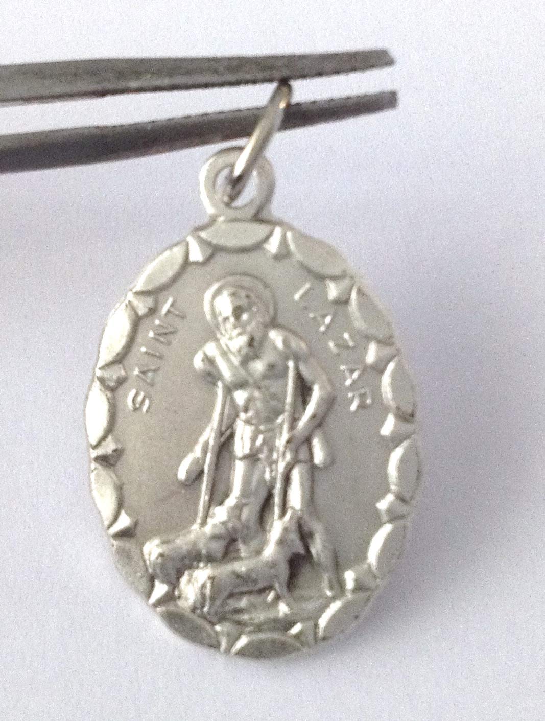 SAINT LAZARUS (SAINT LAZAR) " THE LEPER BEGGAR " OVAL SHAPE MEDAL - 100% MADE IN ITALY - THE PATRON SAINTS MEDAL