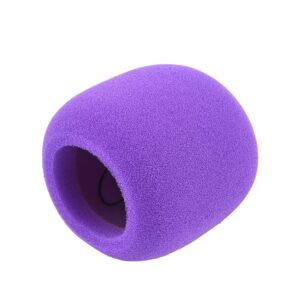 fielect 1pcs microphone cover sponge foam mic cover handheld microphone windscreen shield protection micro foam filter purple for ktv broadcasting