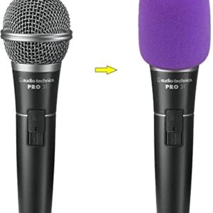 Fielect 1Pcs Microphone Cover Sponge Foam Mic Cover Handheld Microphone Windscreen Shield Protection Micro Foam Filter Purple for KTV Broadcasting