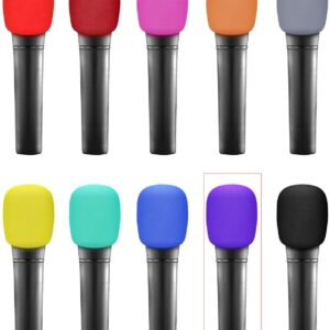 Fielect 1Pcs Microphone Cover Sponge Foam Mic Cover Handheld Microphone Windscreen Shield Protection Micro Foam Filter Purple for KTV Broadcasting