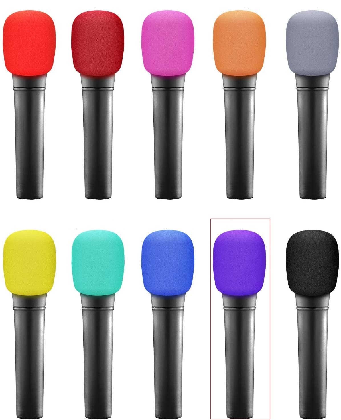 Fielect 1Pcs Microphone Cover Sponge Foam Mic Cover Handheld Microphone Windscreen Shield Protection Micro Foam Filter Purple for KTV Broadcasting