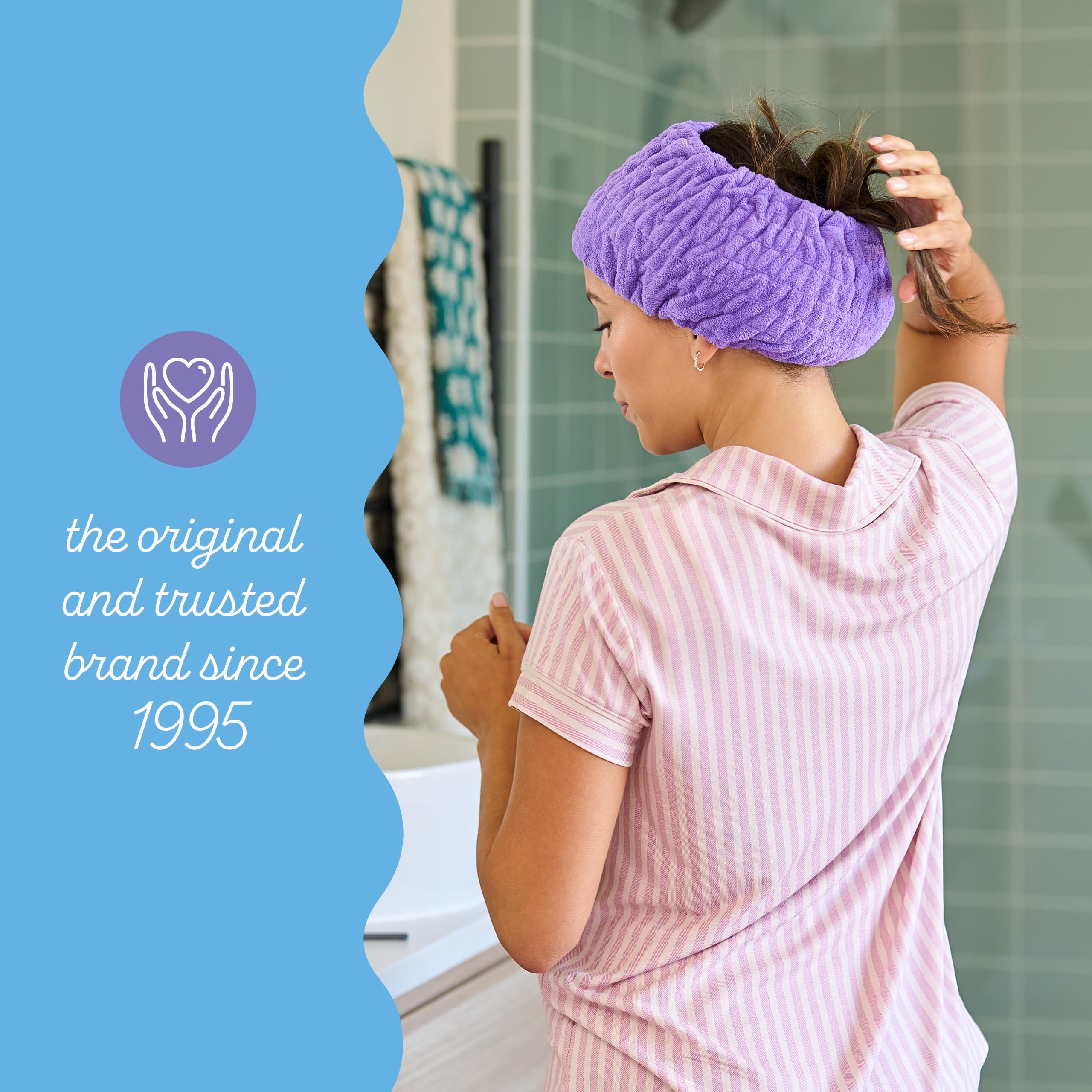 Spa Headband - Turbie Twist - 4 Pack - Extra Wide 5" for Curly Thick Hair - Microfiber Turbie Band