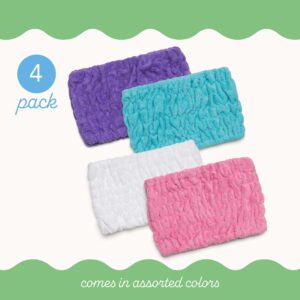 Spa Headband - Turbie Twist - 4 Pack - Extra Wide 5" for Curly Thick Hair - Microfiber Turbie Band