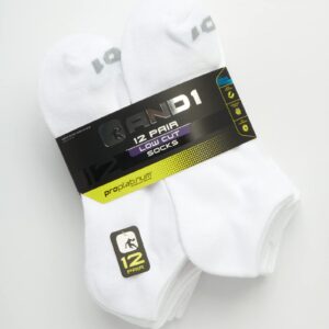 AND1 Men's Socks - Athletic Cushion Low Cut Socks (12 Pack), Size 6-12.5, White