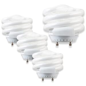 sleeklighting 18watt t2 spiral cfl gu24 base puck light bulb 2700k 1170lm -ul listed compact fluorescent -warm white light 4pack