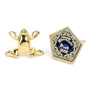 official harry potter chocolate frog gold plated stud earrings wes0157