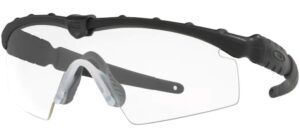 oakley men's oo9047 ballistic m frame 2.0 strike rectangular sunglasses, matte black/clear, 33 mm