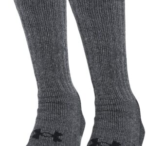 Under Armour Adult Hitch Coldgear Boot Socks, 2-Pairs , Pitch Gray/Black , Large