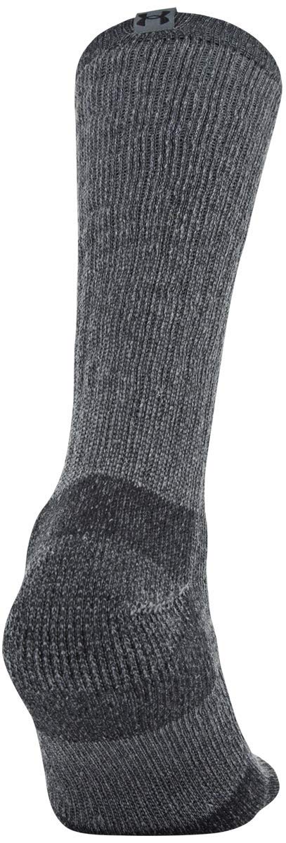 Under Armour Adult Hitch Coldgear Boot Socks, 2-Pairs , Pitch Gray/Black , Large