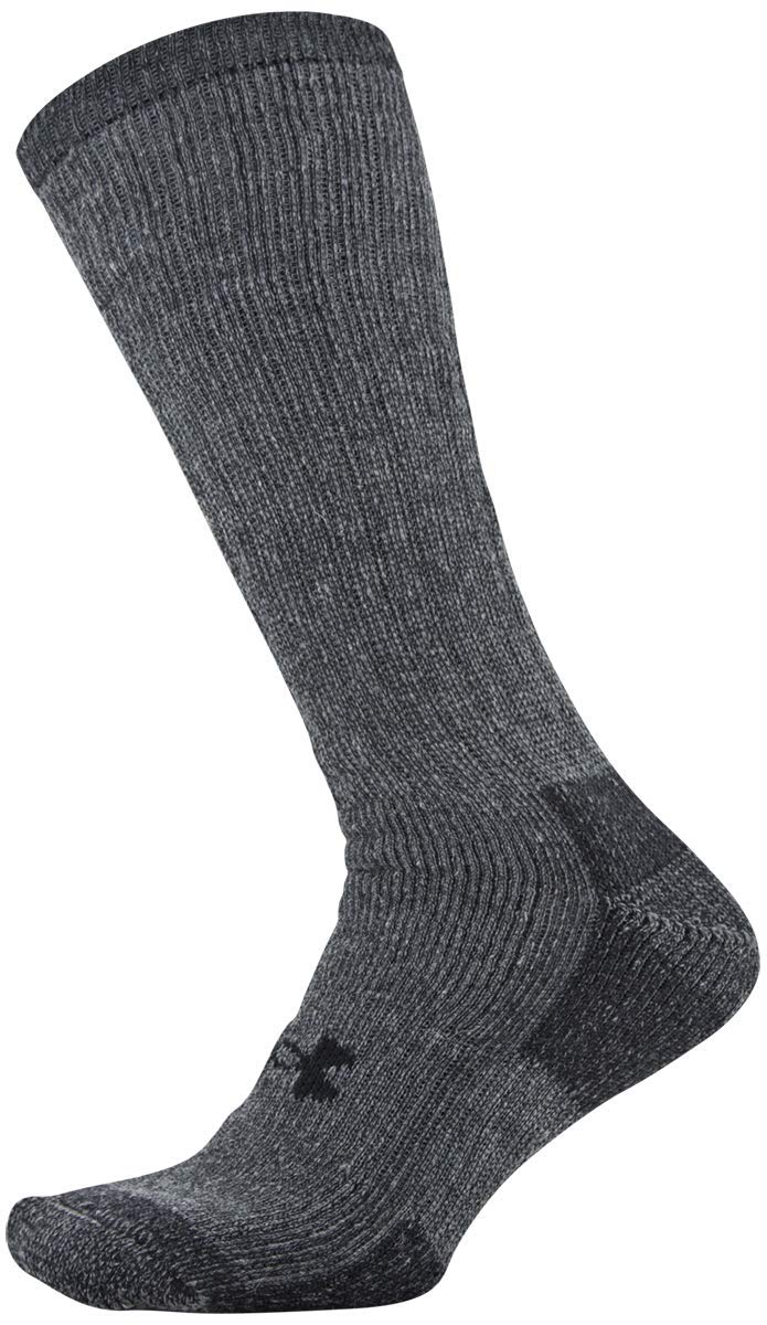 Under Armour Adult Hitch Coldgear Boot Socks, 2-Pairs , Pitch Gray/Black , Large