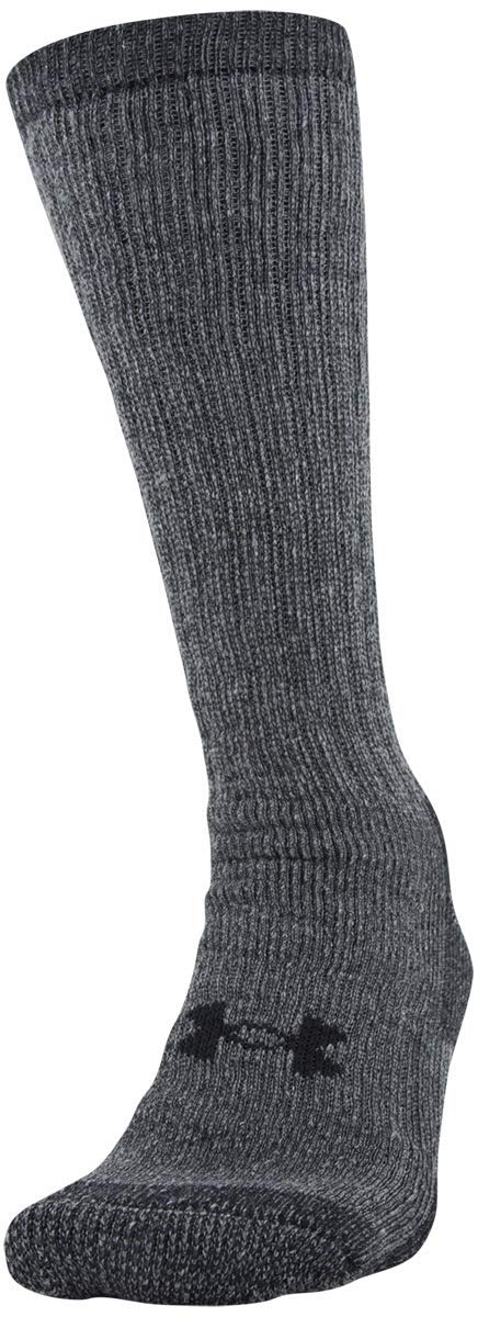 Under Armour Adult Hitch Coldgear Boot Socks, 2-Pairs , Pitch Gray/Black , Large