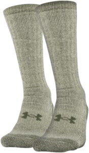 under armour adult hitch coldgear boot socks, 2-pairs , khaki base/marine od green , large