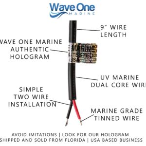 Wave One Marine | Dual Color LED Boat Spreader Light Deck Flood Beam Stainless Hardware & Bracket IP68 Waterproof Multicolor Bright High Lumen Output (White Housing, White & Red)