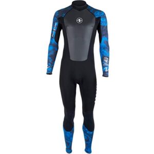 aqua lung hydroflex 3mm men's jumpsuit, camouflage blue