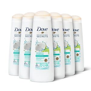 dove nourishing secrets hydrating shampoo coconut and hydration 6 count for daily use dry hair shampoo with refreshing lime scent 12 oz