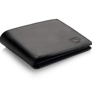 Stealth Mode Leather Bifold Wallet for Men - RFID Blocking, 11 Card Slots, Gift Box