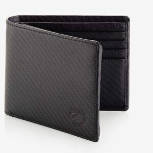 Stealth Mode Leather Bifold Wallet for Men - RFID Blocking, 11 Card Slots, Gift Box