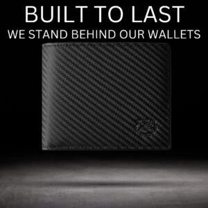 Stealth Mode Leather Bifold Wallet for Men - RFID Blocking, 11 Card Slots, Gift Box