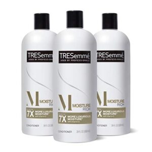 tresemmé conditioner moisture rich 3 count for dry hair professional quality salon-healthy look and shine moisture rich formulated with vitamin e and biotin 28 oz