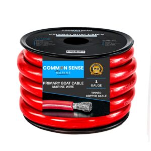 1 gauge primary boat cable - 60 ft marine grade wire tinned oxygen-free copper - 1 awg ul 1426 standard pvc wire for boat, automotive, speakers, camper & trailers