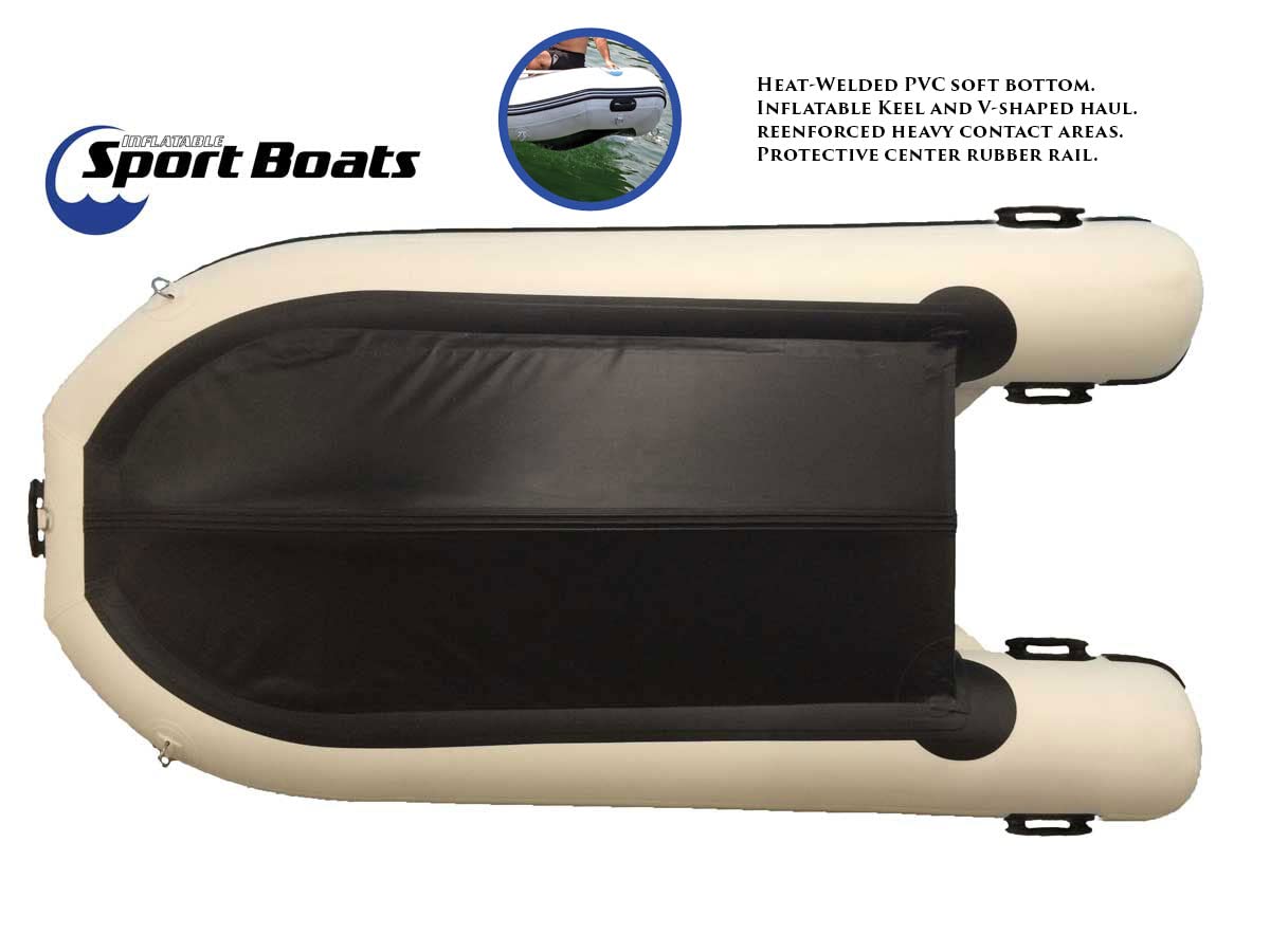 Inflatable Sport Boats - Swordfish 10.8' - Model SB-330A - Air Deck Floor Premium Heat Welded Dinghy with Seat Bag