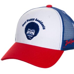 Calhoun Officially Licensed Bob Ross Just Happy Accidents Multicolored Trucker Cap