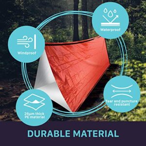 FosPower Emergency Sleeping Bag, Tough and Durable Mylar Thermal Sack with Survival whistle for Survival Kits, Camping Accessories, Outdoors, Hiking