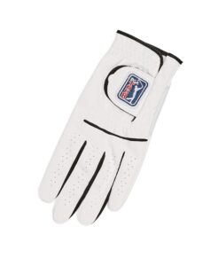 pga tour men's swingsoft synthetic leather golf glove for left hand, white, cadet, worn on left, medium