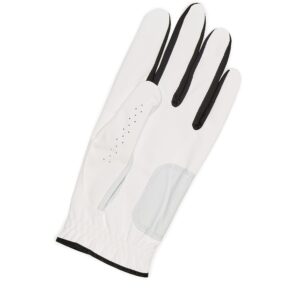 PGA TOUR Men's SwingSoft Synthetic Leather Golf Glove for Left Hand, White, Cadet, Worn on Left, Medium