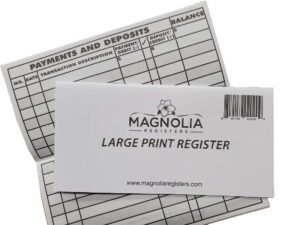 10 pack large print low vision checkbook registers, 3" x 6", check registers for personal checkbooks