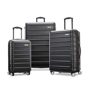 samsonite omni 2 hardside expandable luggage with duel spinner wheels, midnight black, 3-piece set (co/med/lg)