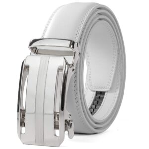 clubbelts - men's genuine leather ratchet adjustable belt with automatic buckle, 1.4" wide, for men’s dress casual belt