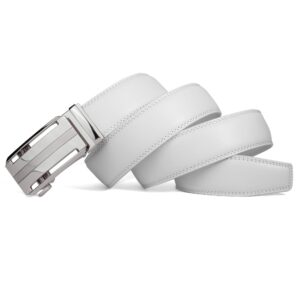 Clubbelts - Men's Genuine Leather Ratchet Adjustable Belt with Automatic Buckle, 1.4" Wide, for Men’s Dress Casual Belt