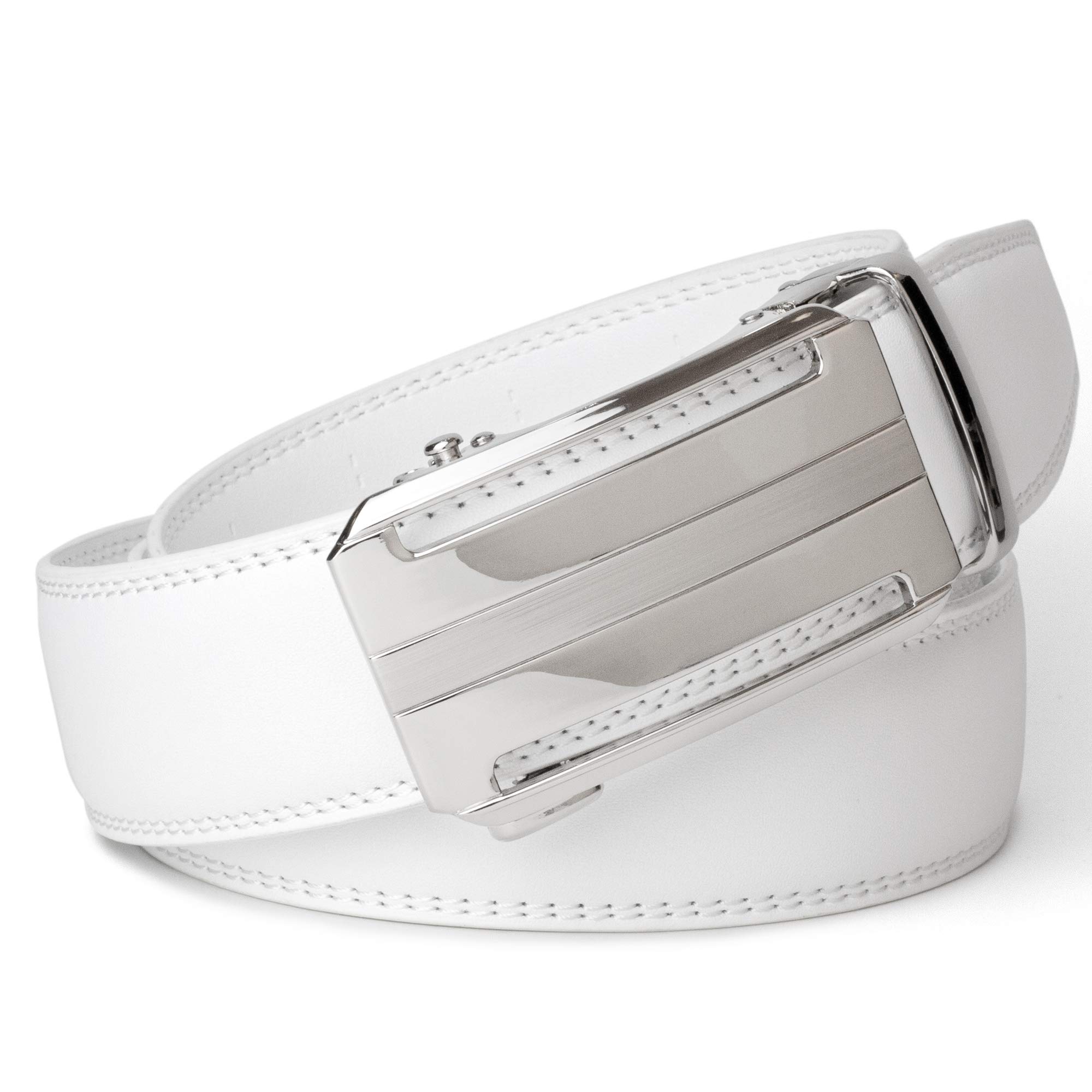 Clubbelts - Men's Genuine Leather Ratchet Adjustable Belt with Automatic Buckle, 1.4" Wide, for Men’s Dress Casual Belt