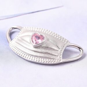 Shop LC Simulated Pink Diamond Charm Mask Pendant 925 Sterling Silver Jewelry Gifts for Women for Nurses Doctors Birthday Gifts