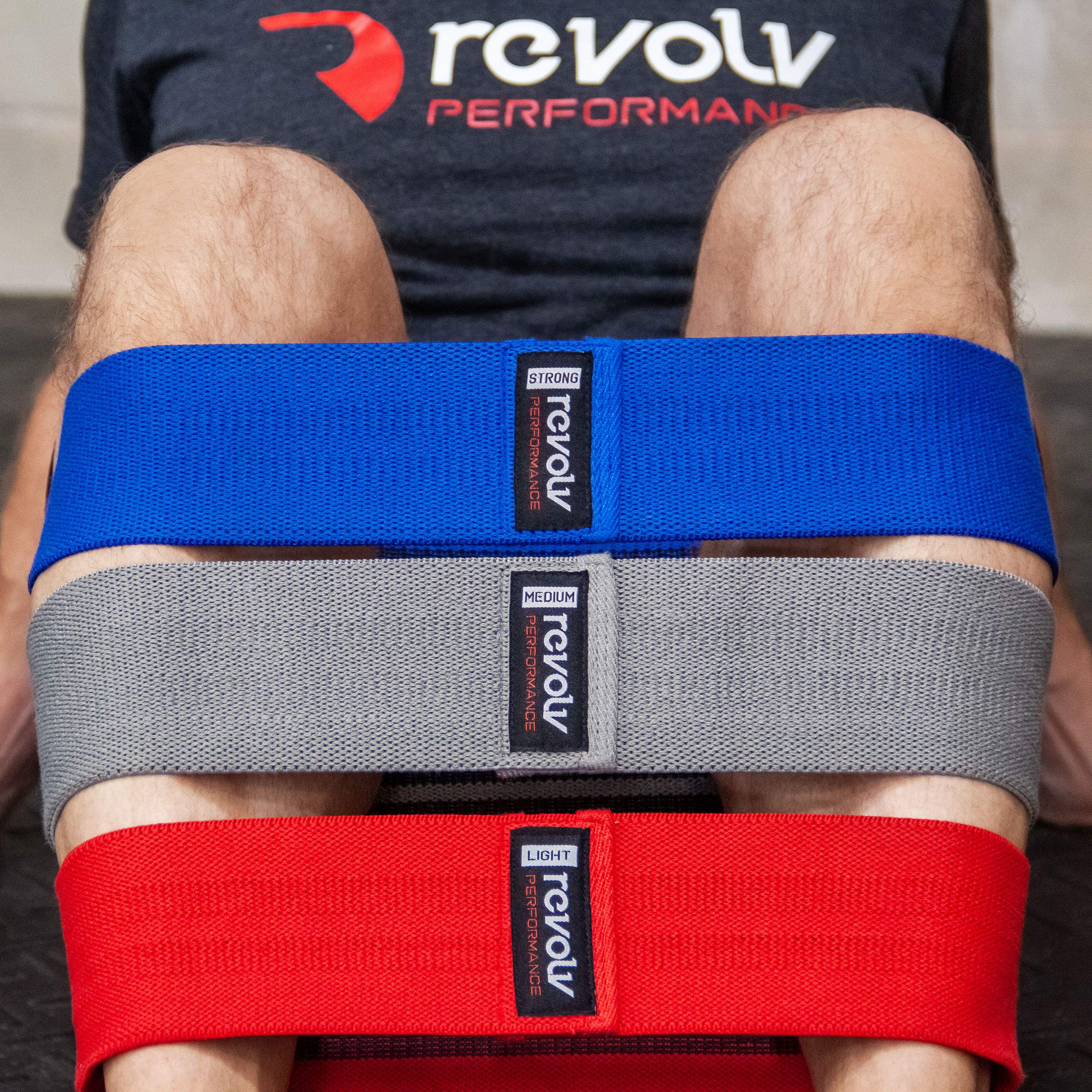 Revolv Performance Fabric Resistance Bands - Perfect for Leg, Glute, and Hip Abductor Activation Exercises, Squats and Deadlifts - Thick Heavy Duty Cloth Elastic Loop - for Men and Women (Set of 3)