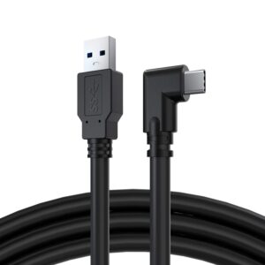 CBUS 16ft USB-C Cable Compatible with Meta Quest 3, Oculus Quest 2 Link Cable - USB 3.2 Gen 1 USB-C to USB-A Quest Charger Cable, Right Angle Type-C 5Gbps