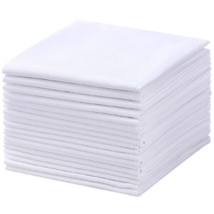 deviegath men's handkerchiefs 18 pack 100% white cotton solid white hankie