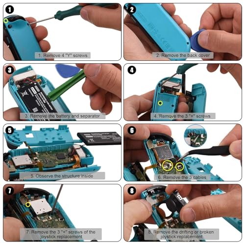 Linkstyle Joycon Joystick Replacement, Professional 3D Analog Thumb Stick for Switch Analog Joystick with Screws, 4PCS